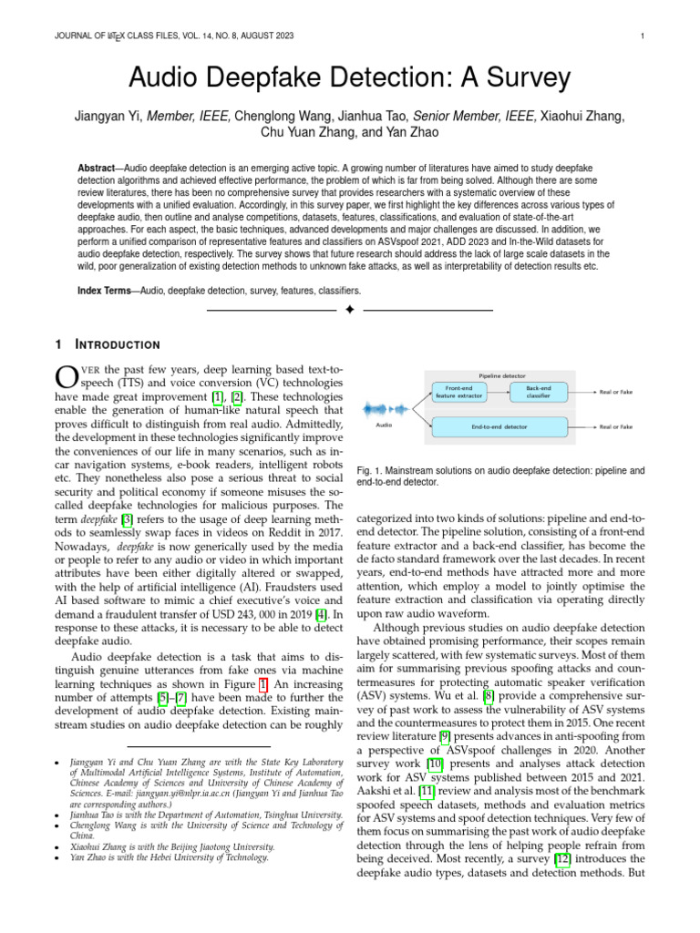 Audio Deepfake Detection: A Survey | PDF