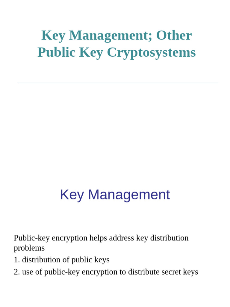 ch10 Key Management | PDF