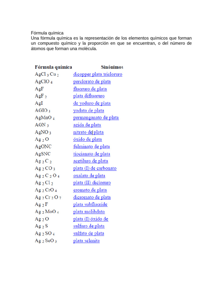Fórmulas Químicas | PDF