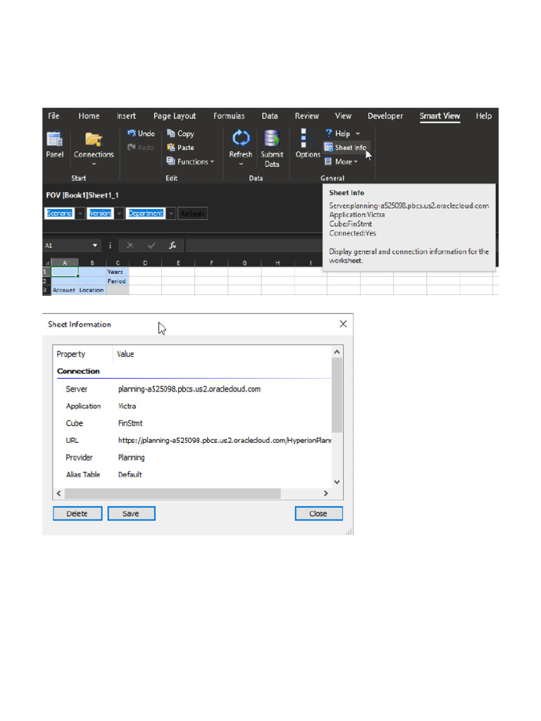 Connecting SmartView Ad Hoc Grid to Different Environment | PDF