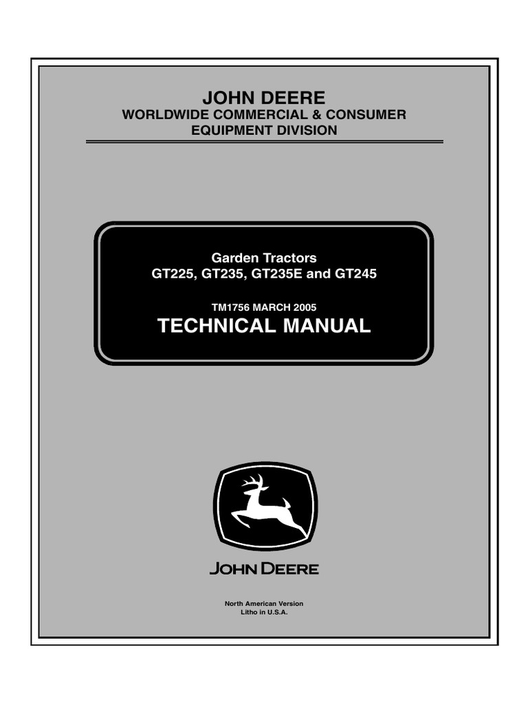 182738-John Deere Gt225 Gt235 Gt235e Gt245 Garden Tractors Service Repair Manual Download 9733 3 ...