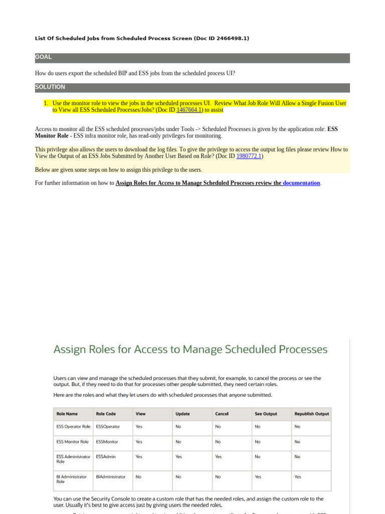 Scheduled Processes - Reference | PDF