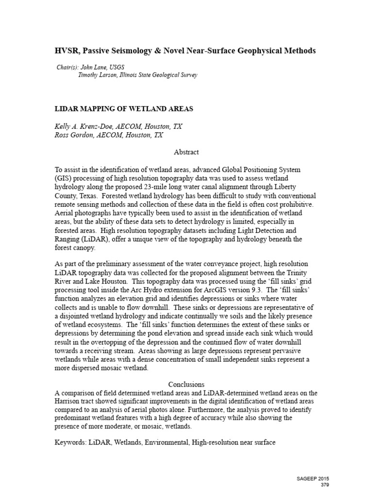 Krenz Doe Et Al 2015 HVSR Passive Seismology and Novel Near Surface ...