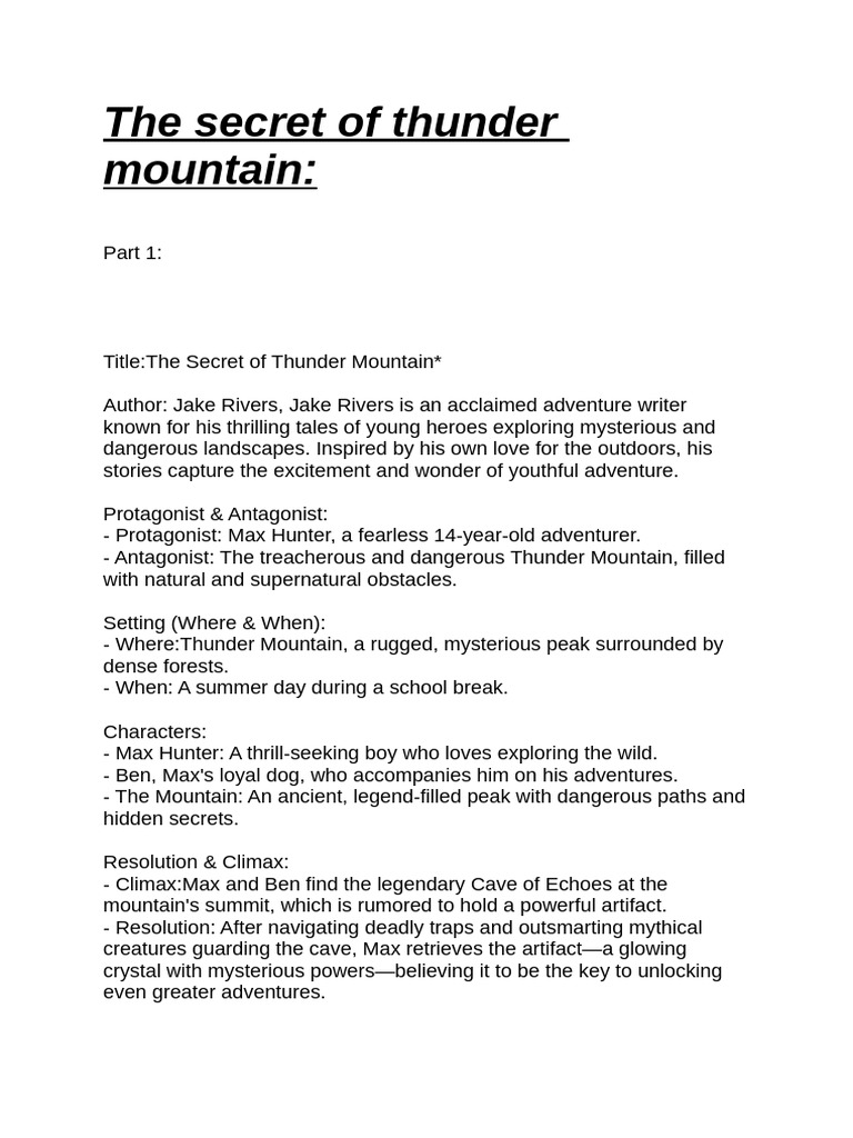 The Secret of Thunder Mountain | PDF