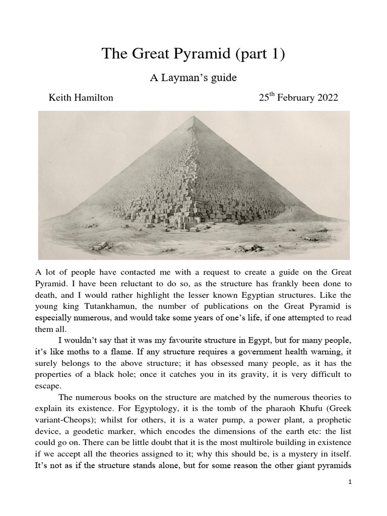 The Great Pyramid Part 1 A Laymans Guide | PDF