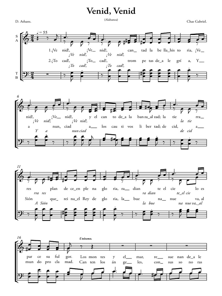 Venid, Venid, Cantad La Bella Historia - Alabanza | PDF