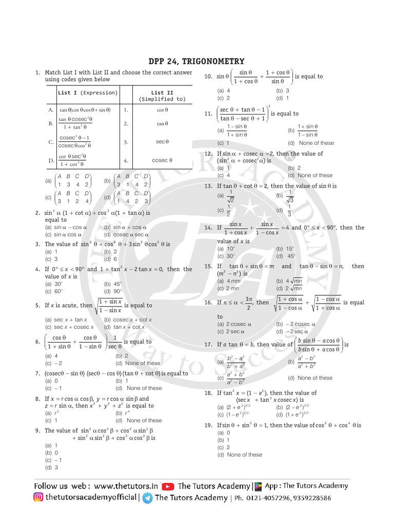 Trigonometry 1 | PDF