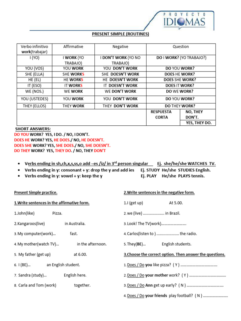 Present Simple | PDF