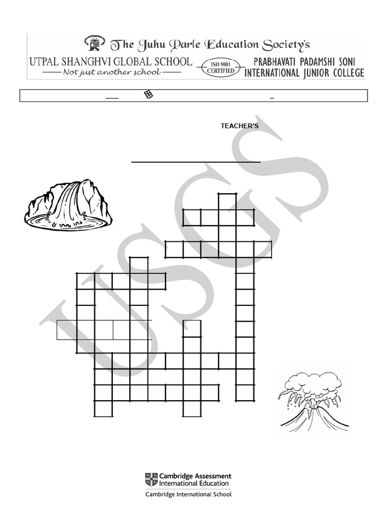 Landforms Crossword Ws Answer Key | PDF