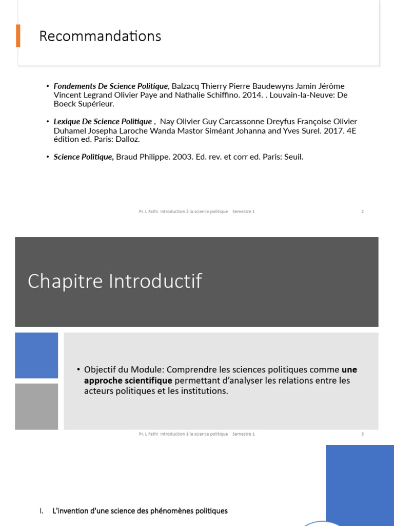 PR Fathi Introduction À La Science Politique 20222023 | PDF