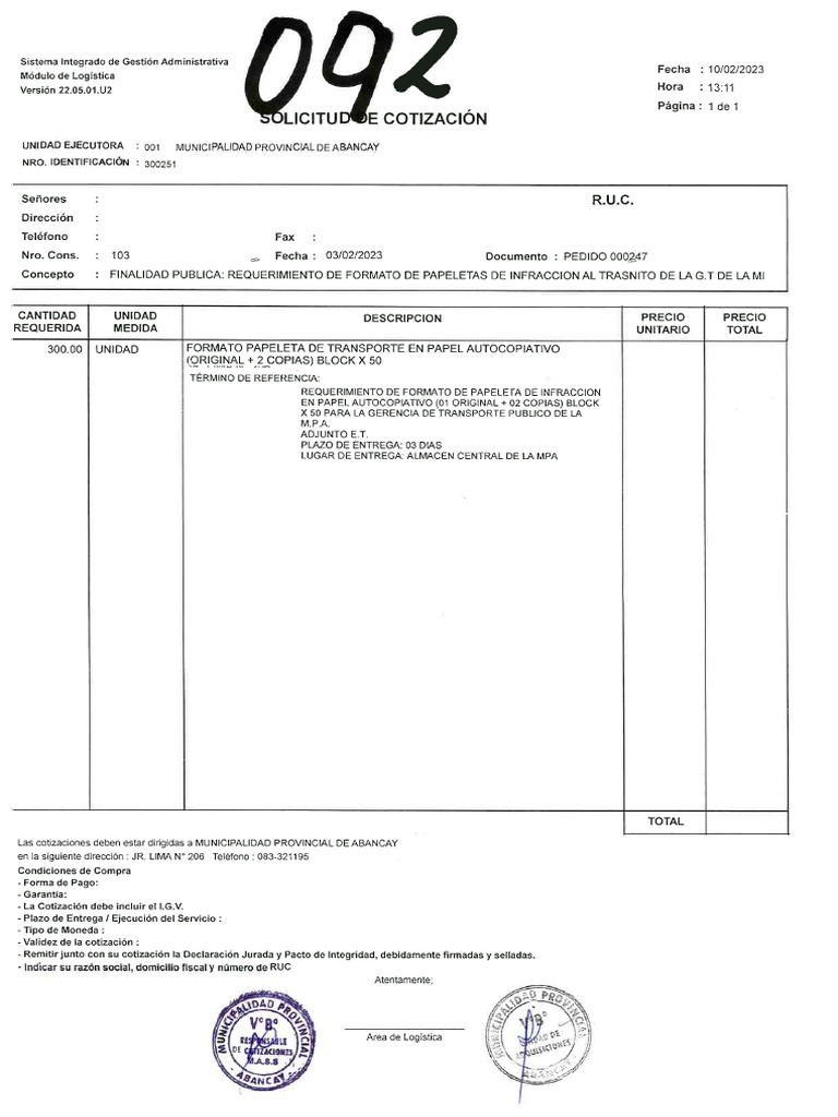 Cotizacion 092 | PDF
