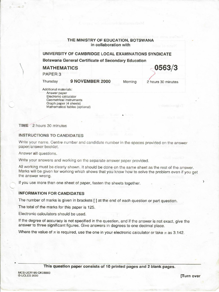 Mathematics PP3 | PDF