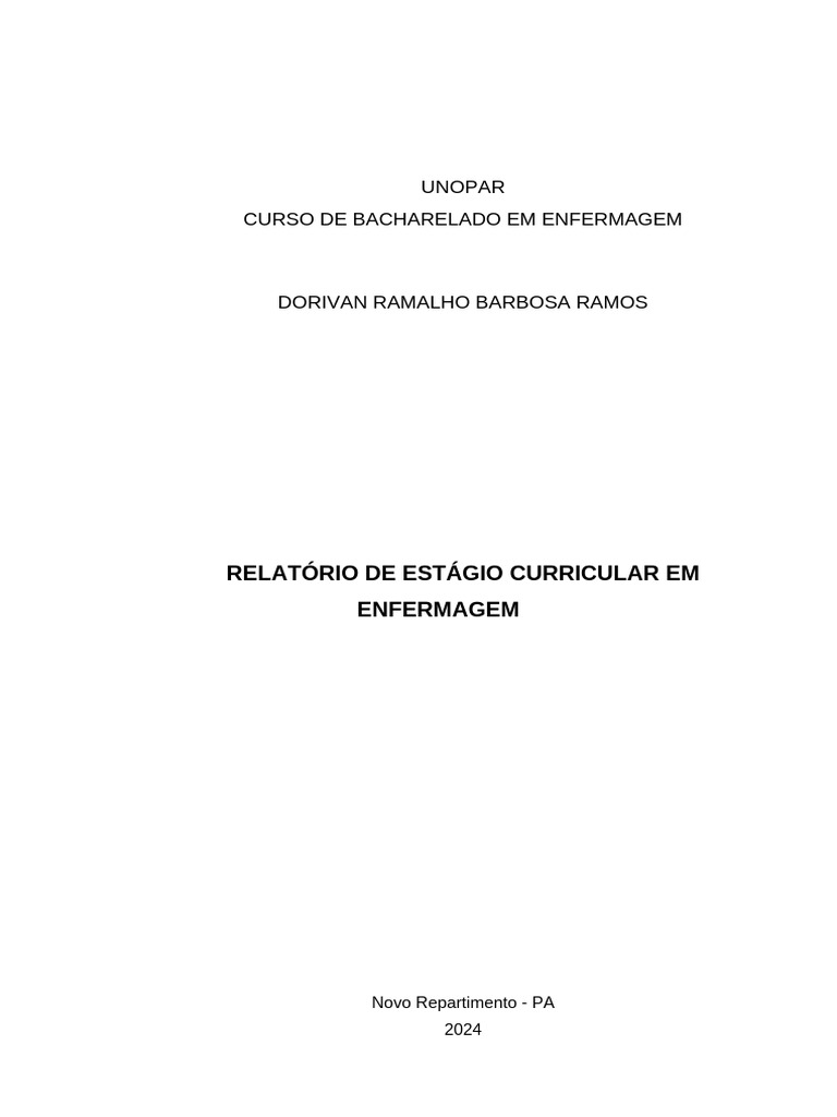 Dorivan - Relatorio de Estagio - Saude Coletiva | PDF