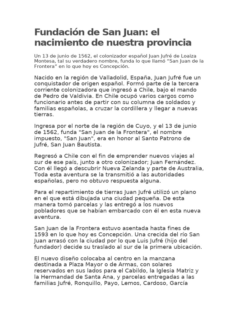 Fundación de San Juan | PDF