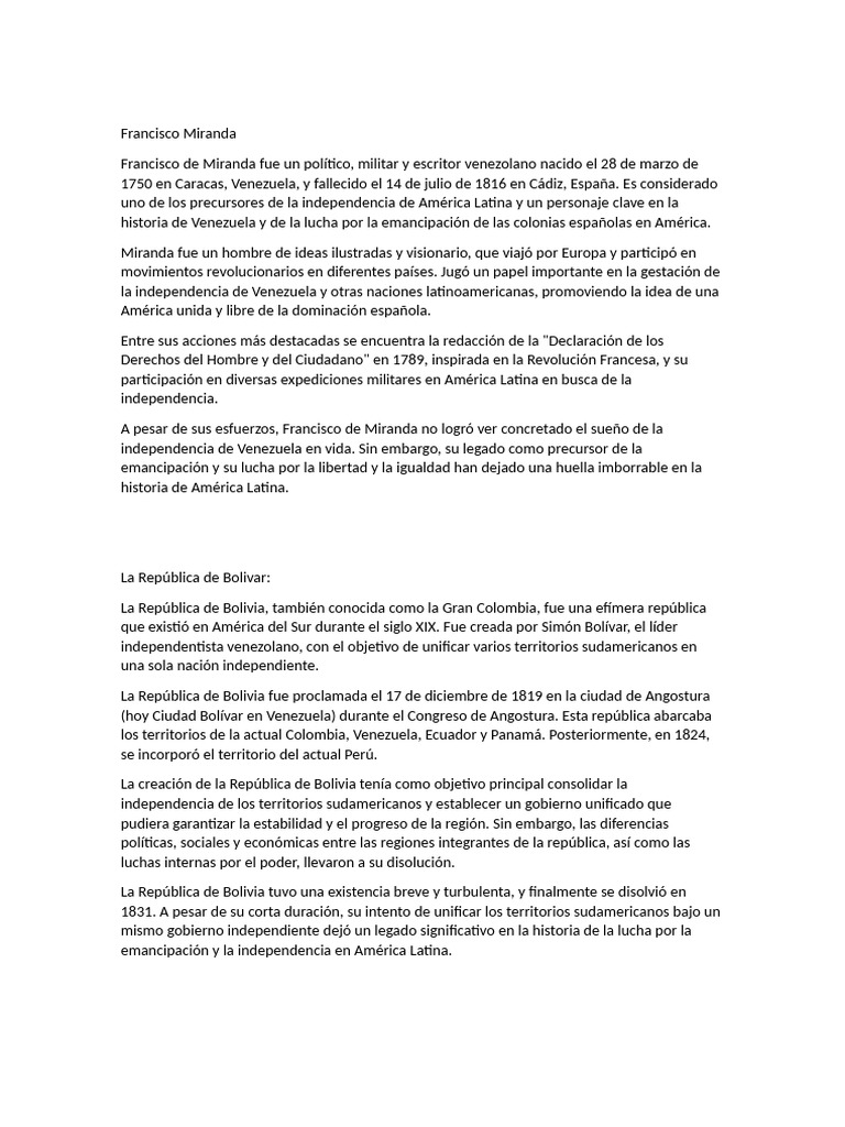 Francisco Miranda Pdf