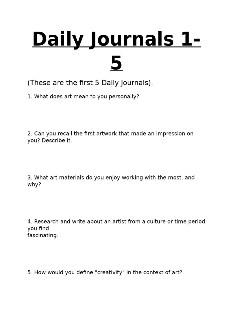 Daily Journals 1-5 | PDF
