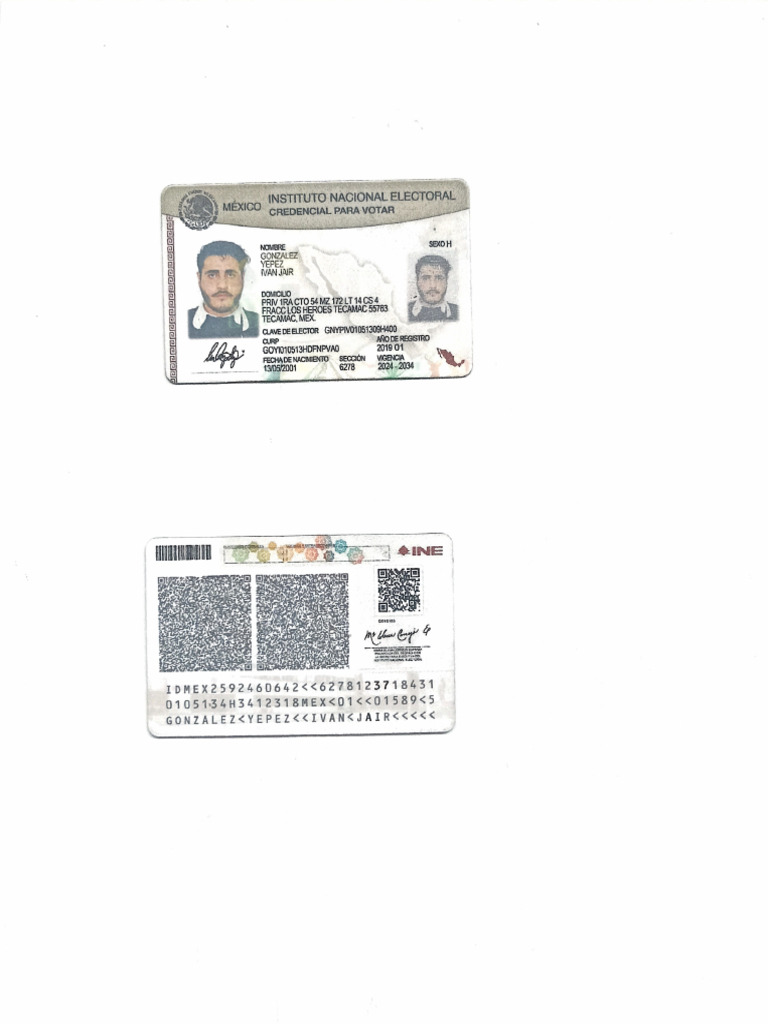 Gonzalez Yepez Identificacion | PDF