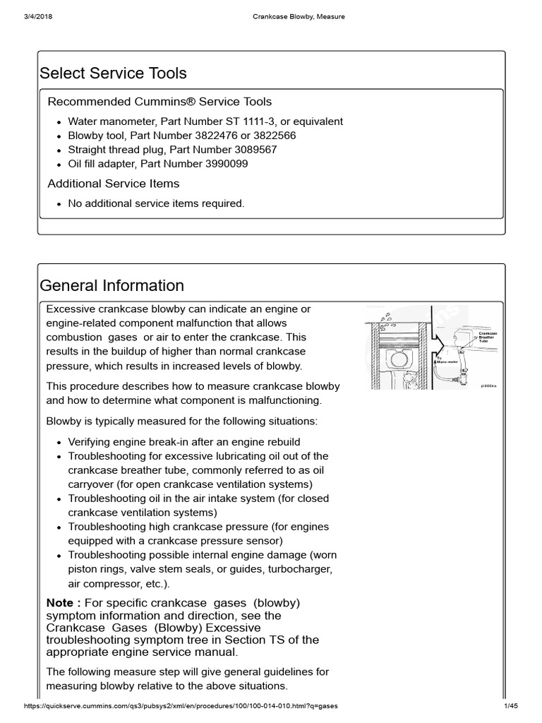 Crankcase Blowby, Measure | PDF