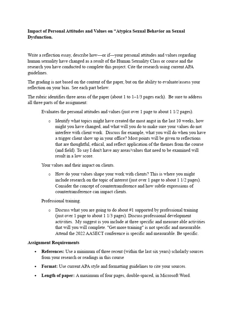 Personal Values Impact on Sexual Behavior | PDF | Bias | Career & Growth