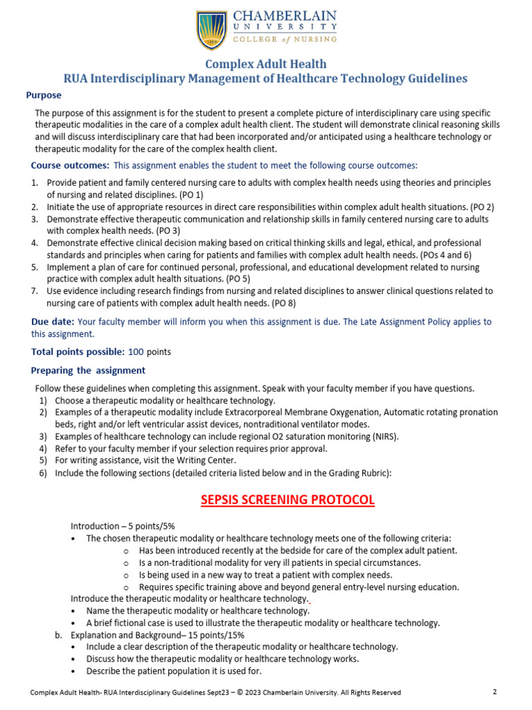 Complex Adult Health Paper Answer | PDF