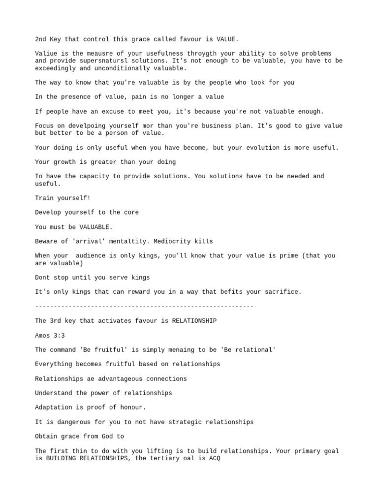 Ministry Notes by A Grace Called Favour - by Pastor John Selman Pt2 | PDF