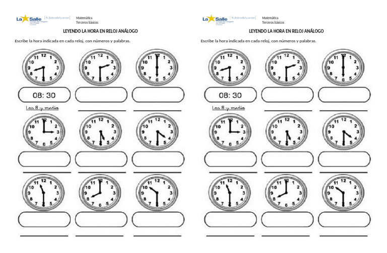 La Hora 3° Básico - Guía 4 | PDF