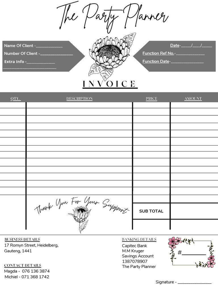 Invoice The Party Planner 2024 | PDF