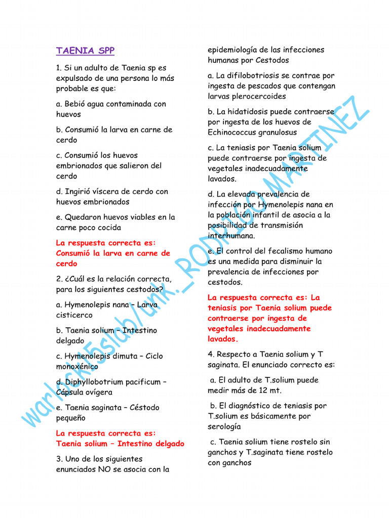 Parasitología Banco Final | PDF