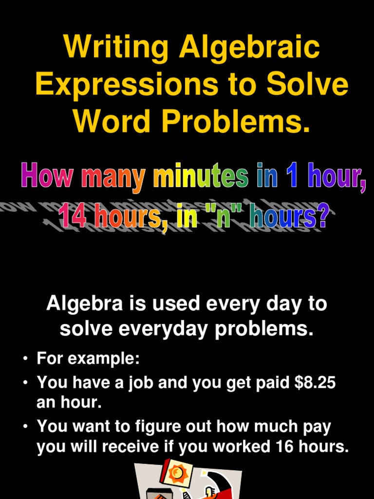 Writing Algebraic Expressions To Solve Word Problems | PDF