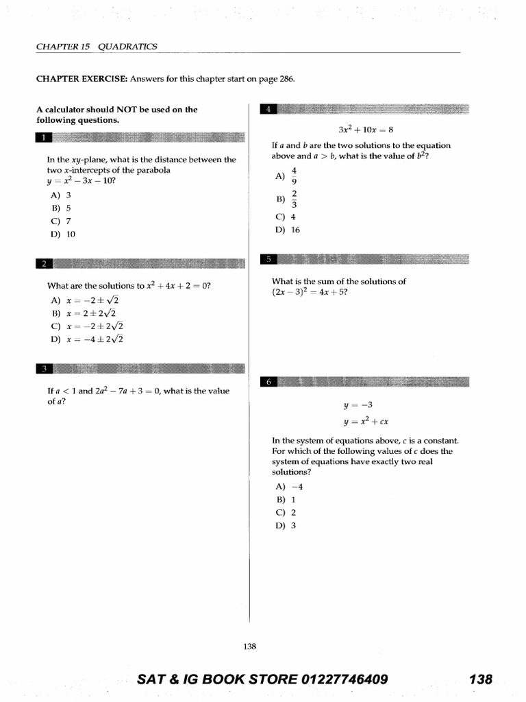 Quadratics 2 Pdf