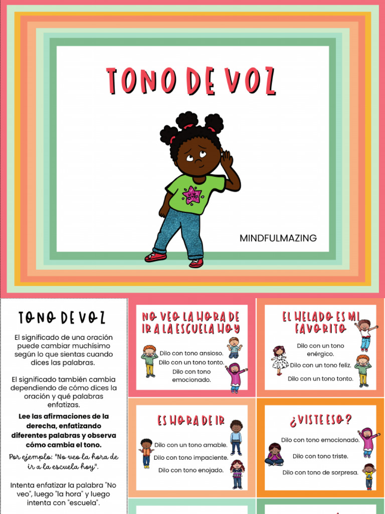 Mega Emociones - Tarjetas de Tono de Voz | PDF