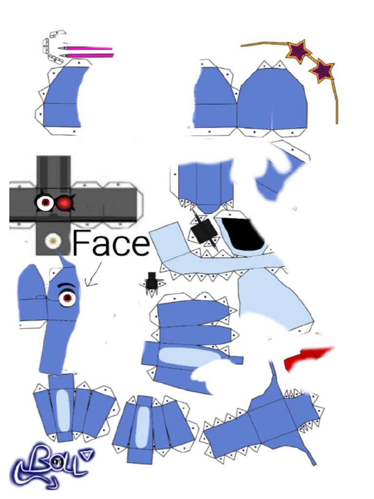 Shattered Glamrock Bonnie Papercraft | PDF