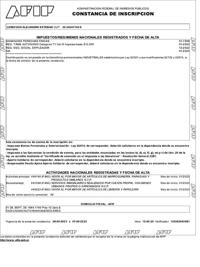 AFIP - Administración Federal de Ingresos Públicos | PDF