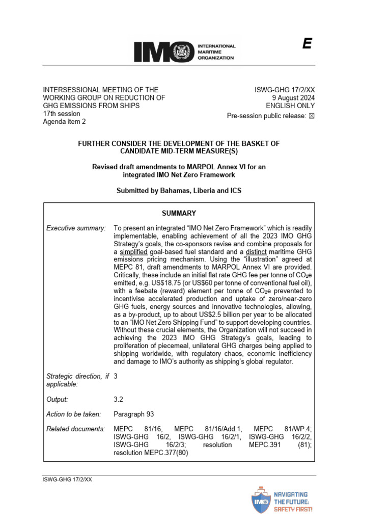 ISWG GHG 17 2 XX Revised Draft Amendments To MARPOL Annex VI For An ...