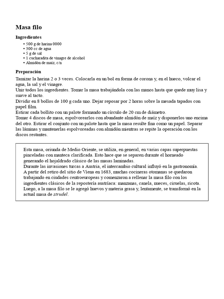 Masa Filo | PDF