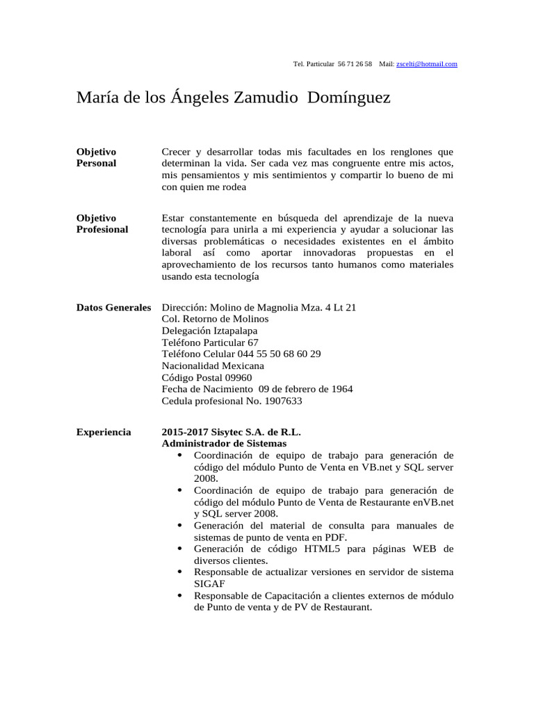 Curriculum Vitae - Angy | PDF