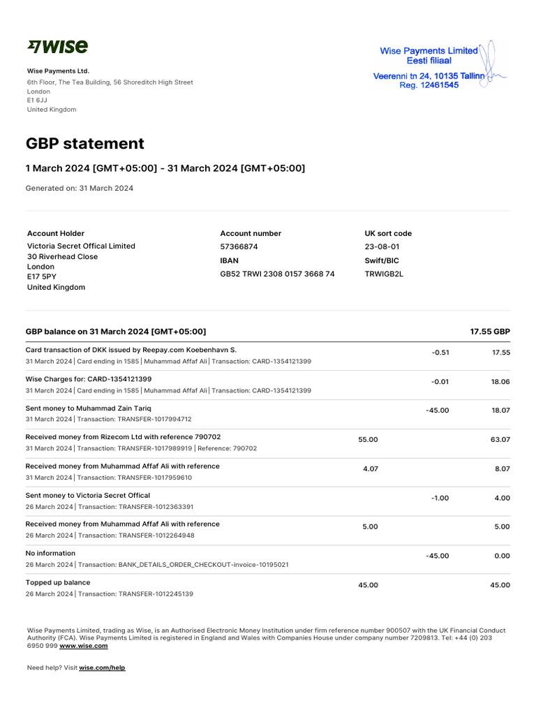 Kyb Doc22270 31march2024 Statement 82316768 GBP 2024-03-01 2024-03-31 | PDF