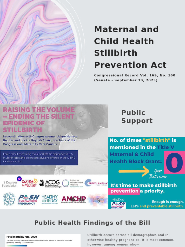 Maternal and Child Health Stillbirth Prevention Act | PDF