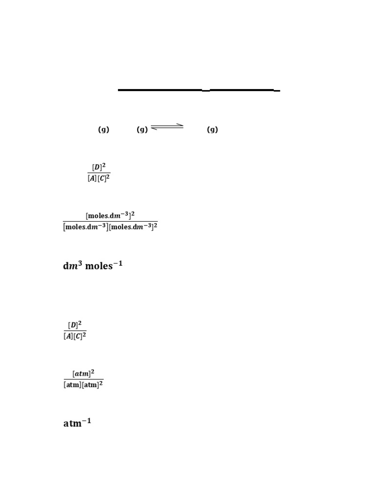 Equilibrium Constant Units Guide | PDF | Teaching Methods & Materials