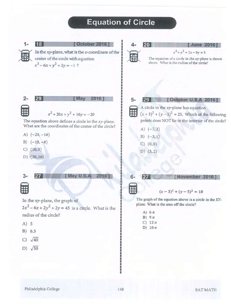 Circle Equations | PDF