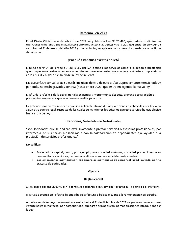Reforma IVA 2023 | PDF
