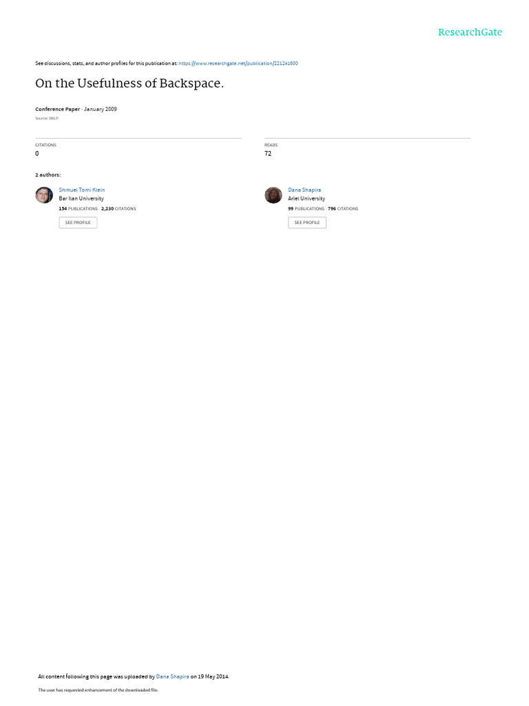 On The Usefulness of Backspace | PDF