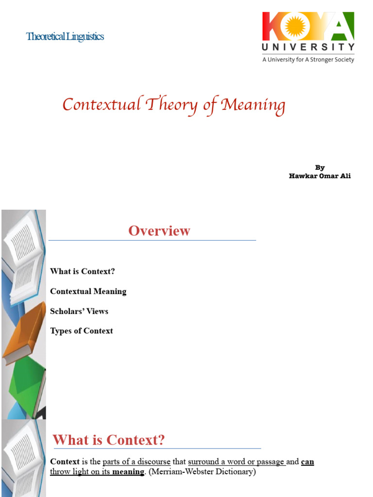 Contextual Theory of Meaning | PDF