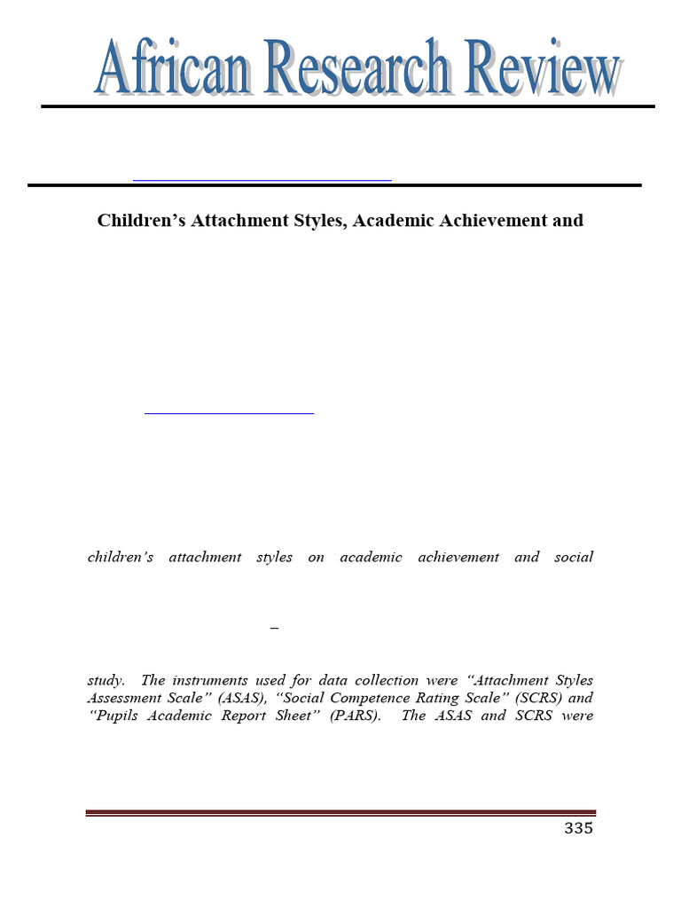 Children's Attachment Styles | PDF