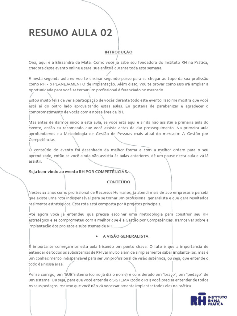 Resumo - Aula 02-1 | PDF