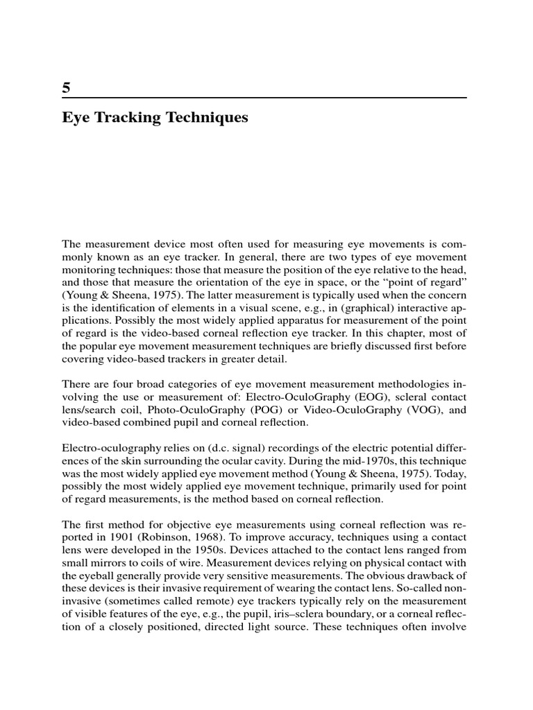 Eye Tracking Techniques | PDF