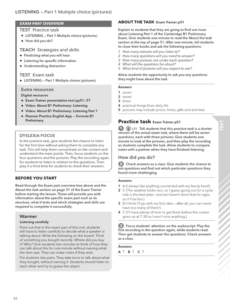 Form b1 Ettns Listening | PDF