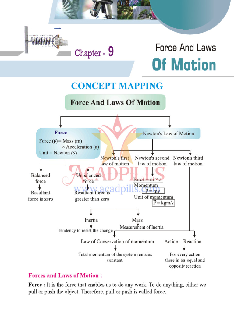 Force and Laws of Motion Notes With Important Questions | PDF