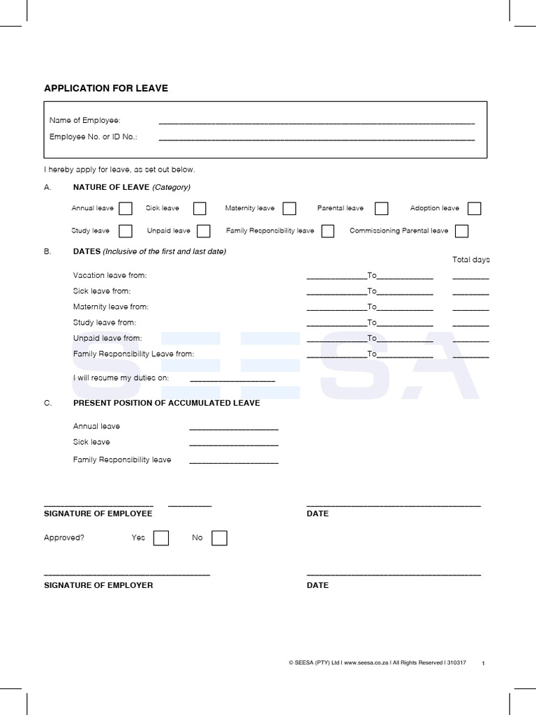 Application For Leave | PDF
