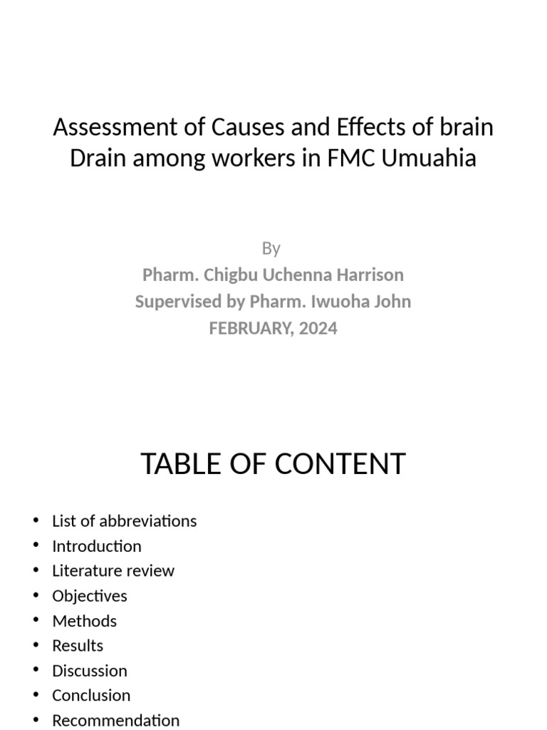 Assessment of Causes and Effects of Brain Drain | PDF